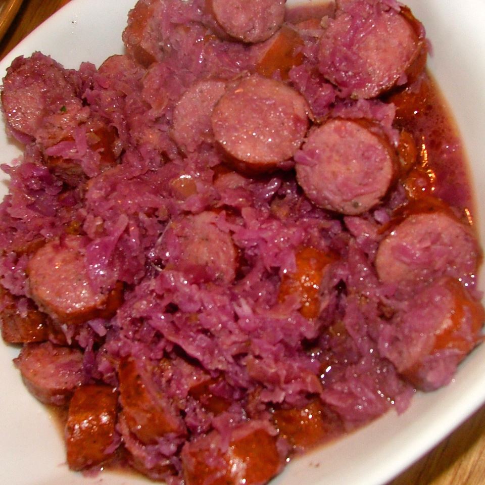 Sausage Smothered in Red Cabbage Recipe | Allrecipes
