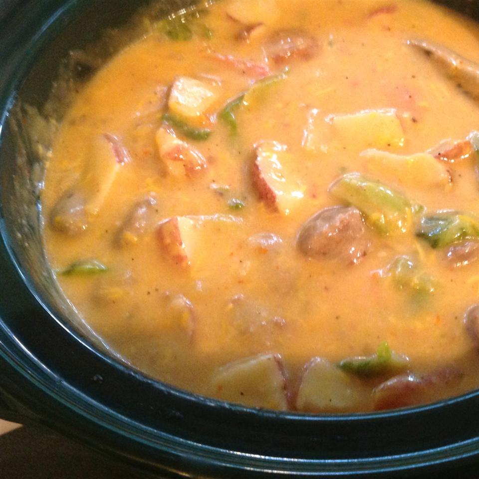 Cheesy Brat Stew for the Slow Cooker Recipe | Allrecipes